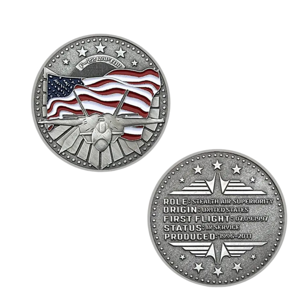 F-22 Raptor Challenge Coin – Thread and Steel