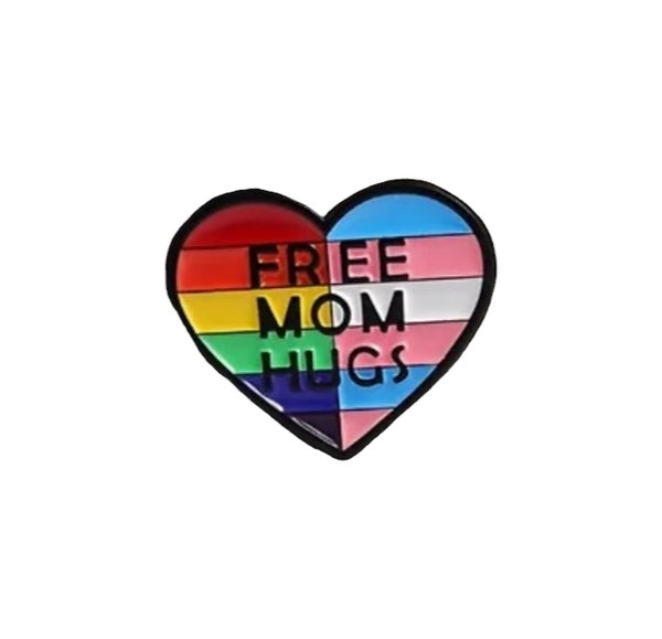 Free Mom Hugs Enamel Lapel Pin – Thread and Steel