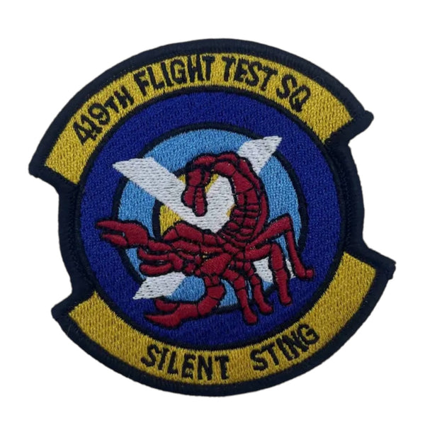419th Flight Test SQ Silent Sting Iron On Patch – Thread and Steel